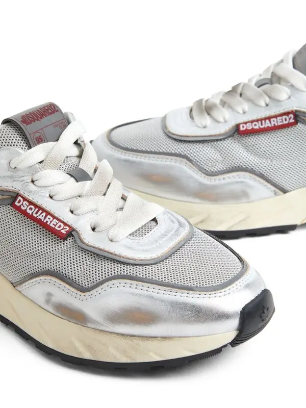 Dsquared2 Distressed Finish Lace-up Sneakers - Grey
