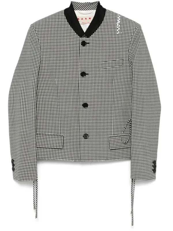 Marni Gingham-pattern Jacket - Black