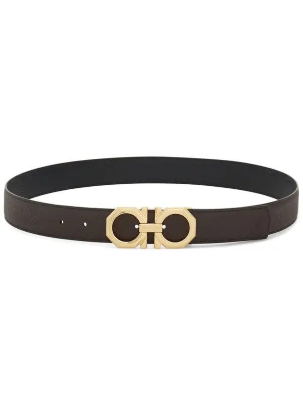 FERRAGAMO Reversible Gancini Belt - Brown