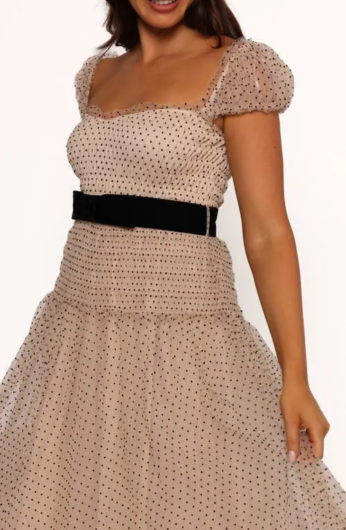 Petal & Pup Bryn Polka Dot Maxi Dress - Beige | Editorialist