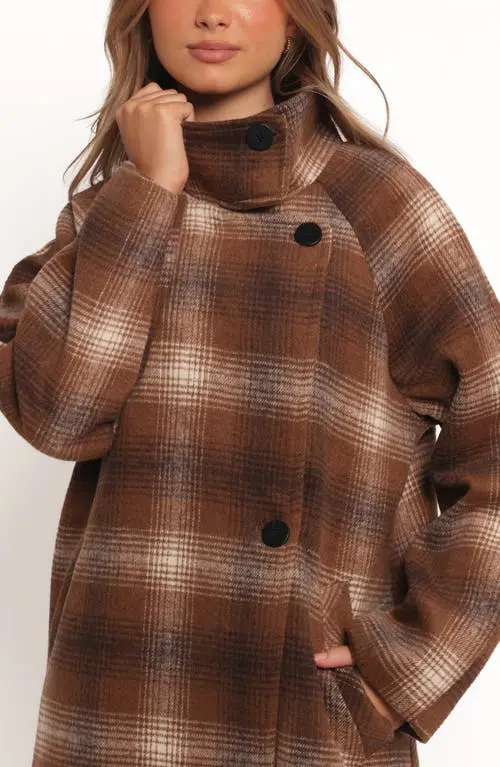 PETAL & PUP Maya Plaid Longline Coat