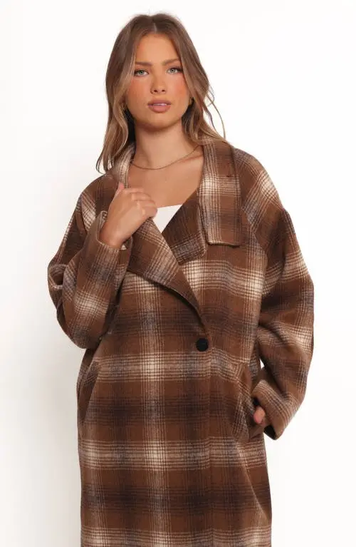 PETAL & PUP Maya Plaid Longline Coat