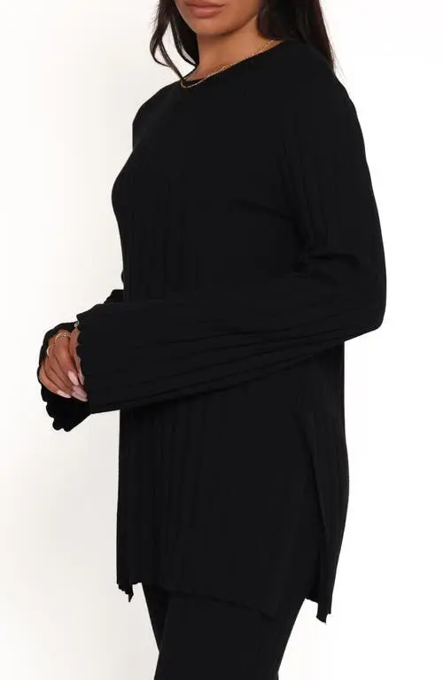 PETAL & PUP Silvie Rib Pajamas - Black