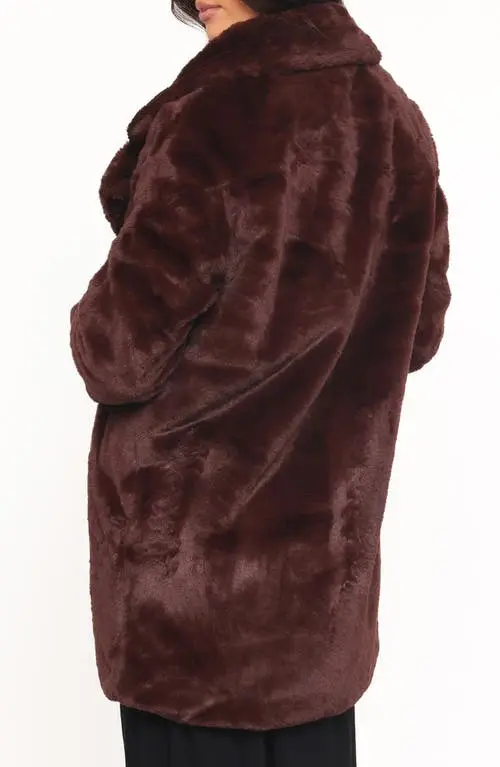PETAL & PUP Meeka Faux Fur Jacket - Burgundy