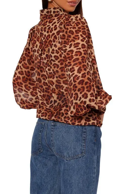 PETAL & PUP Fleetwood Print Button-up Shirt - Leopard