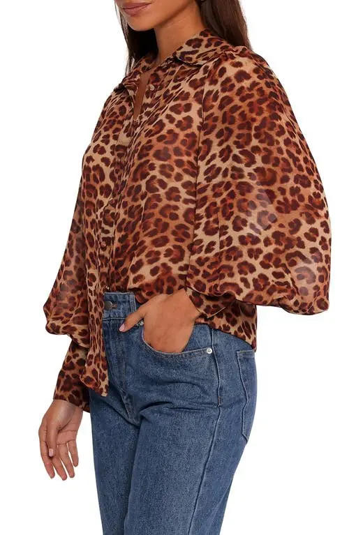 PETAL & PUP Fleetwood Print Button-up Shirt - Leopard