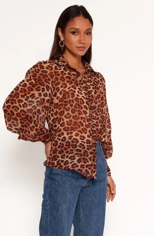 PETAL & PUP Fleetwood Print Button-up Shirt - Leopard