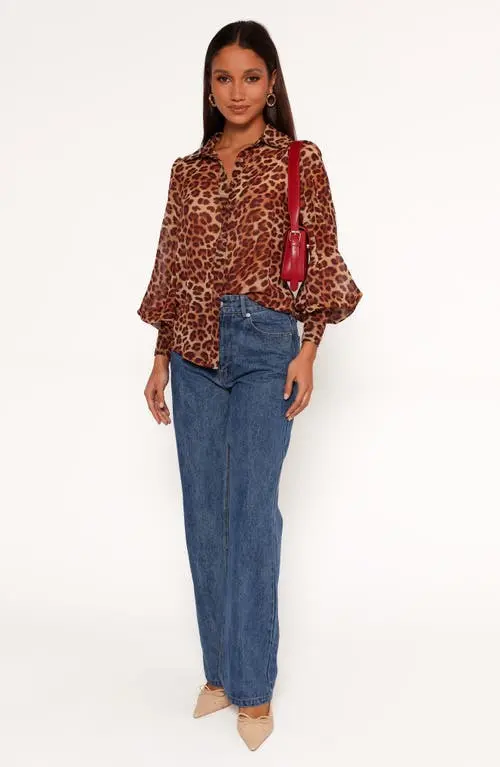 PETAL & PUP Fleetwood Print Button-up Shirt - Leopard