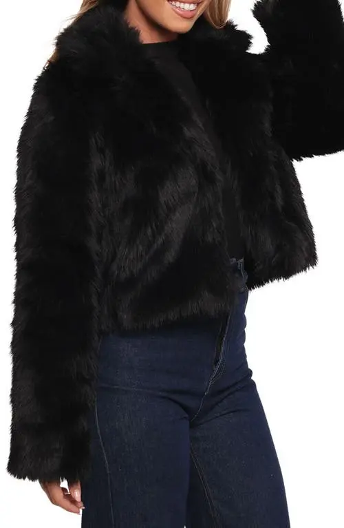 PETAL & PUP Bobbi Faux Fur Jacket - Black