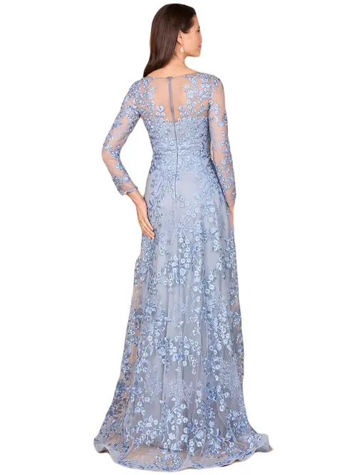 LARA NEW YORK Illusion Neckline Gown