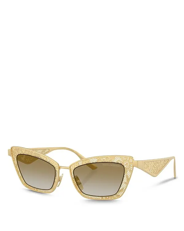 Dolce & Gabbana Lace Cat Eye Sunglasses - Matte Gold