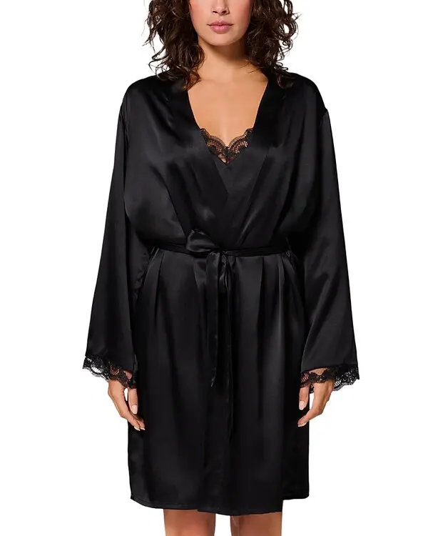 Simone Perele Love Me Silk Blend Kimono - Black