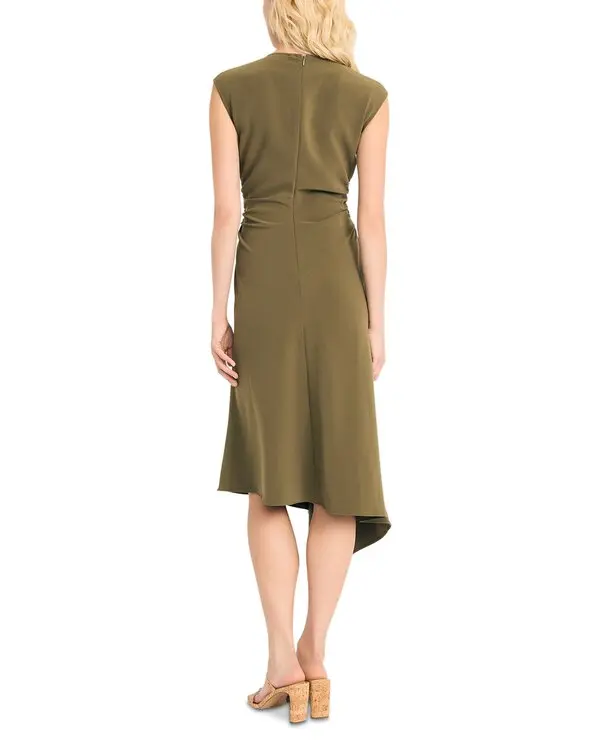 LUXELY Asymmetrical Midi Dress - Burnt Olive