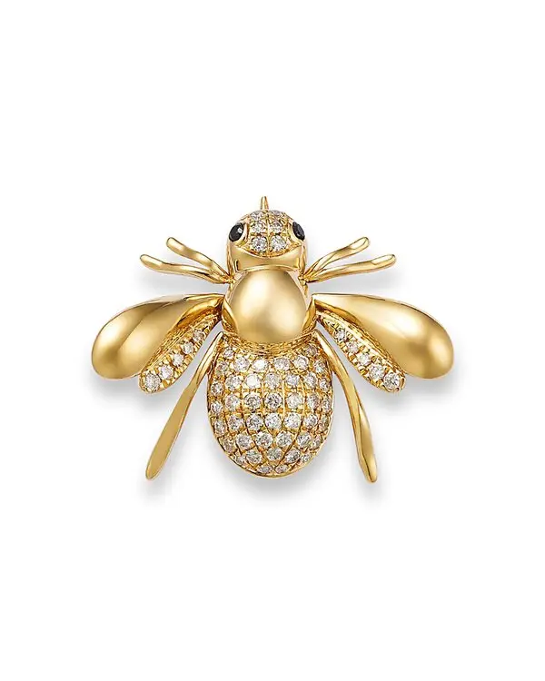 Bloomingdale'S Diamond Bee Brooch In 14k Yellow Gold - White/gold