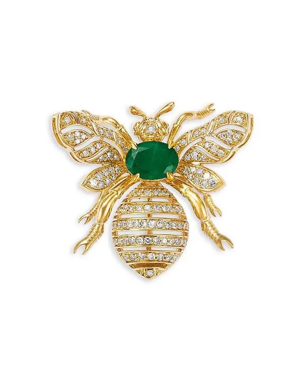 Bloomingdale'S Bee Brooch - Green/gold