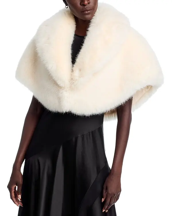 Adrienne Landau The Adrienne Faux Fur Capelet - Snow White