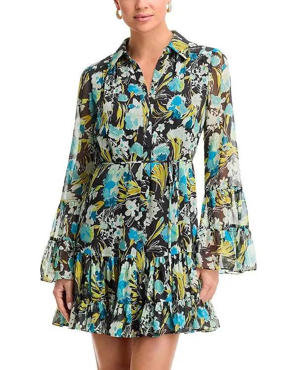 Cinq À Sept Tossed Floral Lyra Dress - Obsidian Multi