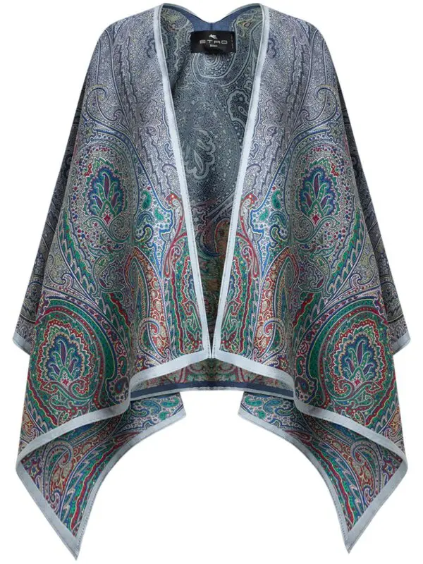 Etro Paisley Jacquard Cape - Green
