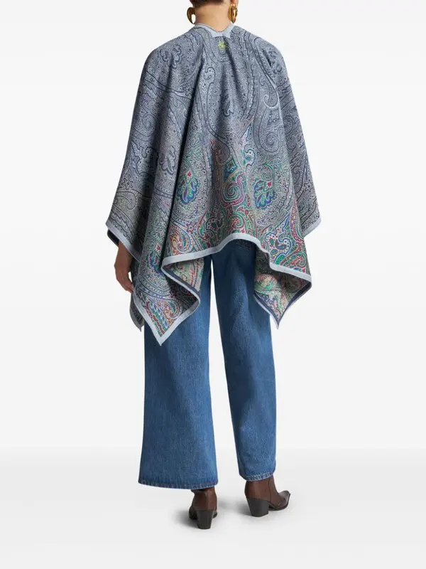 Etro Paisley Jacquard Cape - Green