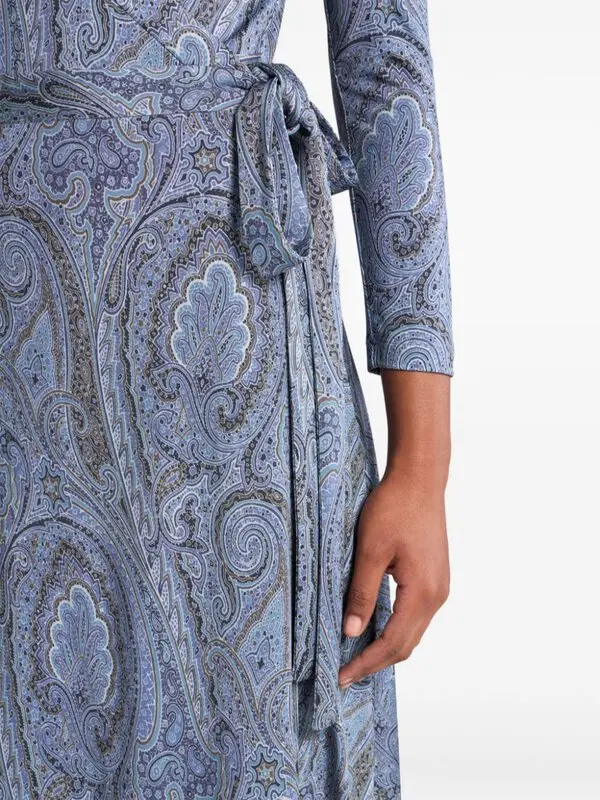 Etro Paisley Print Wrap Dress