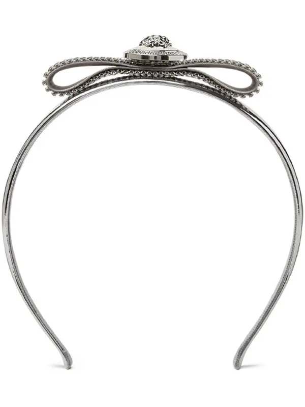 Versace Metal Mesh Ribbon Headband - Silver