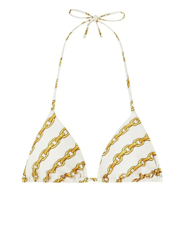 Versace Treasure Triangle Bikini Top - White
