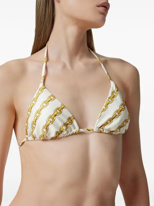 Versace Treasure Triangle Bikini Top - White