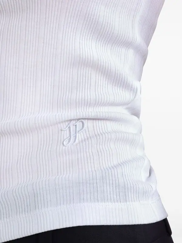 PATOU Scoop-neck Ribbed Tank Top - White