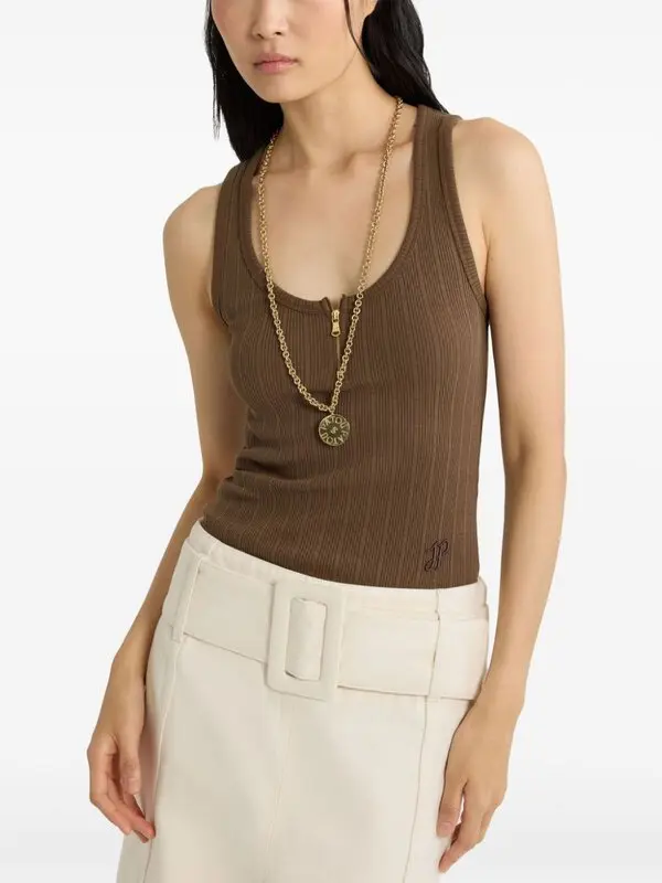 PATOU Scoop-neck Ribbed Tank Top