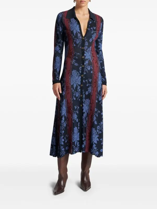 Etro Floral Jacquard Maxi Cardigan