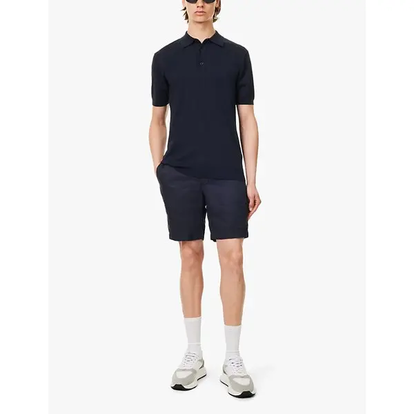 ARNE Cotton-blend Knitted Polo Shirt