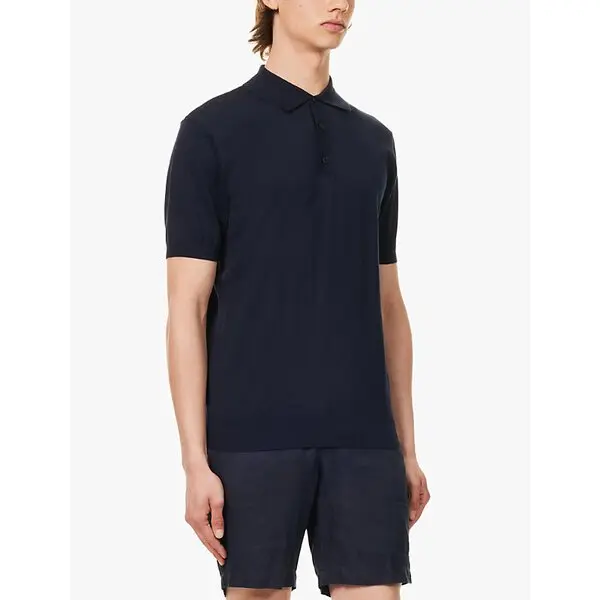 ARNE Cotton-blend Knitted Polo Shirt