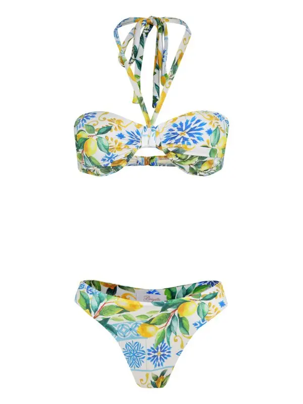 BRIGITTE Lemon-print Bikini Set - Green