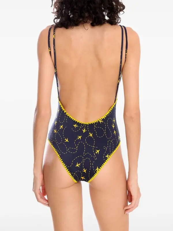 BRIGITTE Plane-print One-piece Swimsuit