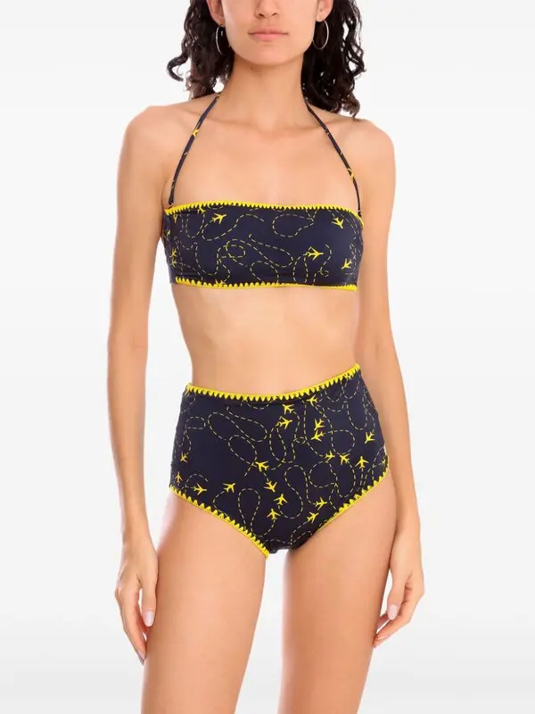 BRIGITTE Plane-print Two-piece Bikini Set