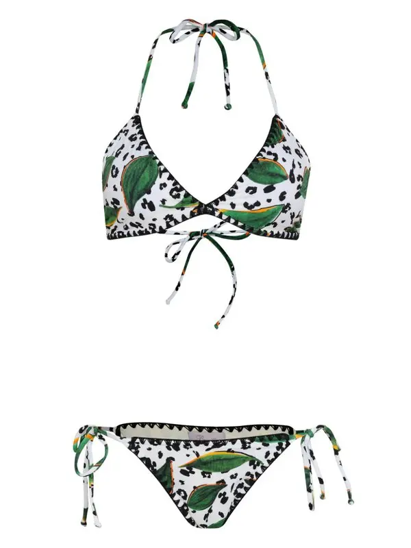 BRIGITTE Cheetah Print Bikini Set - White