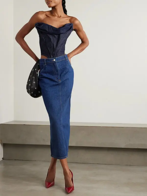 Magda Butrym Denim Midi Skirt