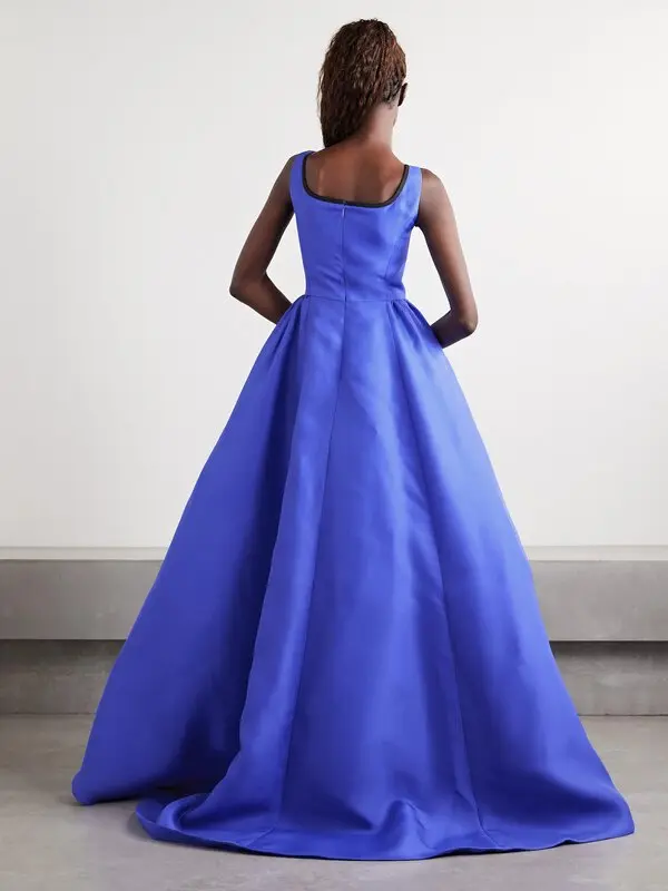 Carolina Herrera Pleated Silk-gazar Gown