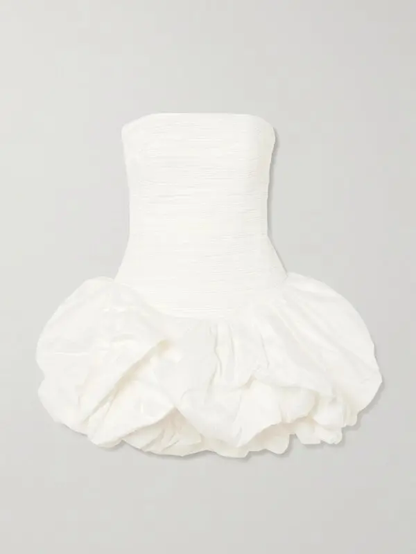 Aje Violette Strapless Ruched Mini Dress - Neutrals
