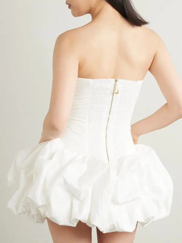Aje Violette Strapless Ruched Mini Dress - Neutrals