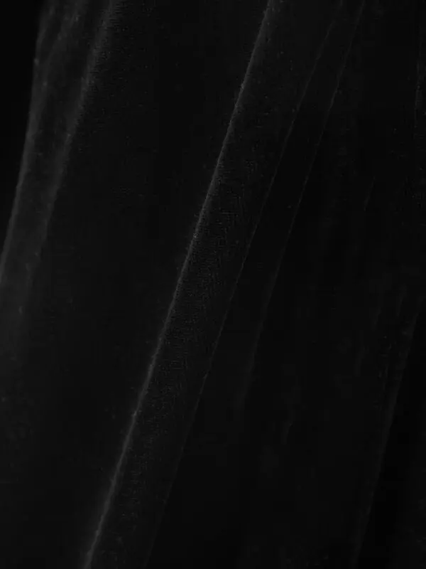 Alaïa Layered Stretch-velvet Straight-leg Pants