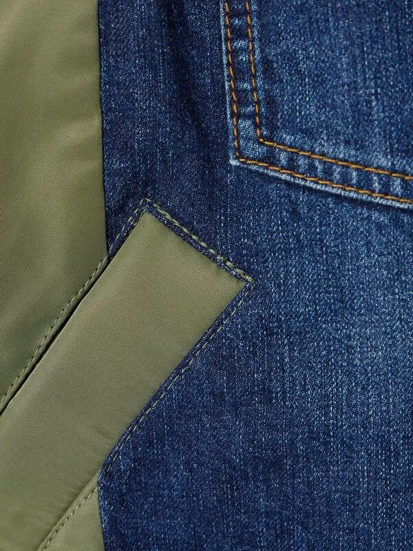 Sacai Paneled Denim And Shell Jacket