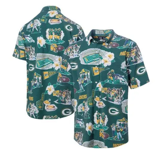Reyn Spooner Bay Packers Scenic Button-down Shirt - Green