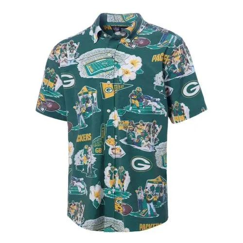 Reyn Spooner Bay Packers Scenic Button-down Shirt - Green