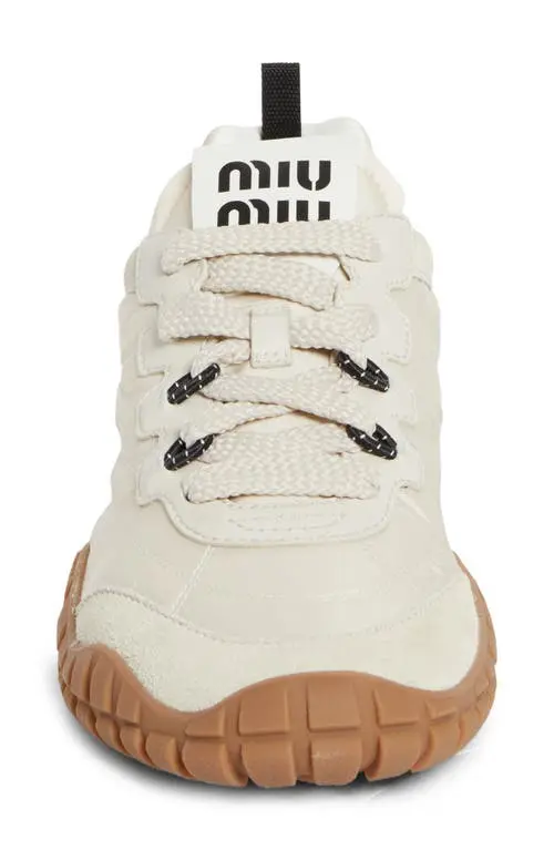 Miu Miu Quilted Nylon Sneakers - F0304 Avorio