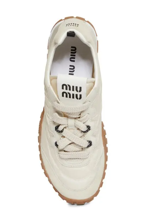 Miu Miu Quilted Nylon Sneakers - F0304 Avorio