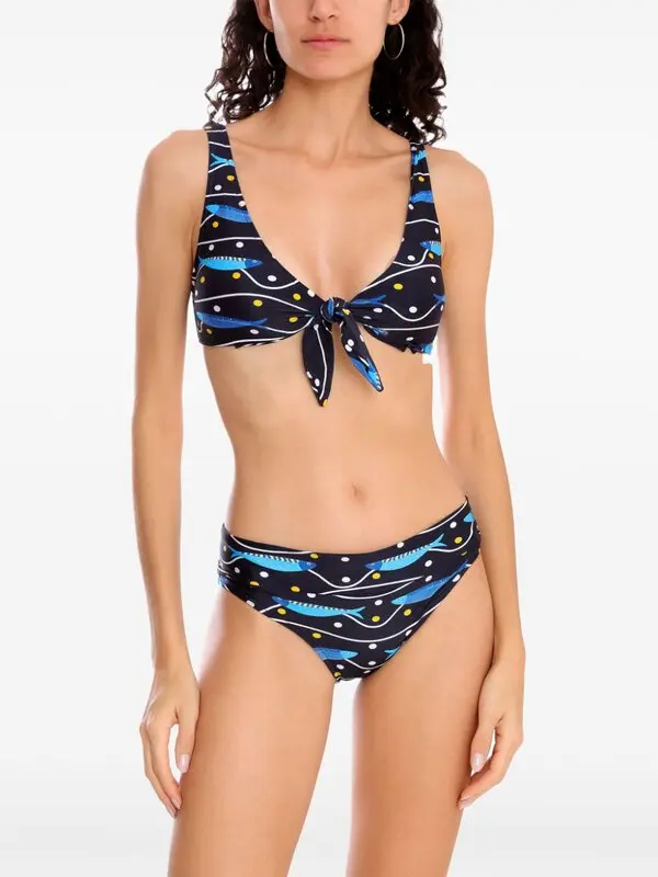 BRIGITTE Fish-print Two-piece Bikini Set