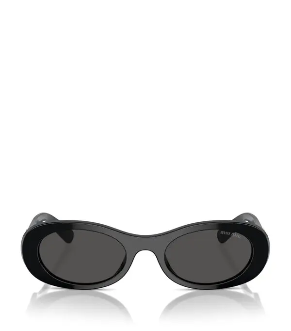 Miu Miu Acetate Oval Sunglasses - Black