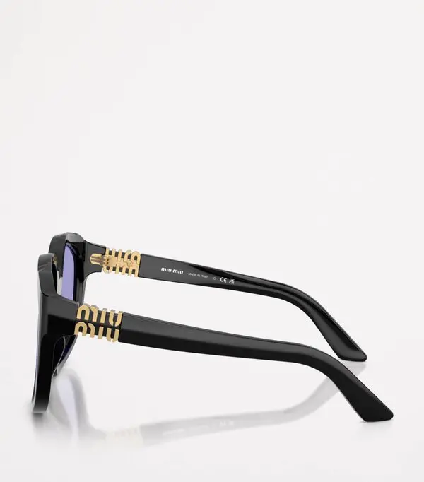 Miu Miu Acetate Oversized Sunglasses - Black