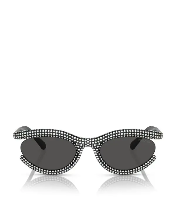 SWAROVSKI Sk6006 Oval Sunglasses - Black
